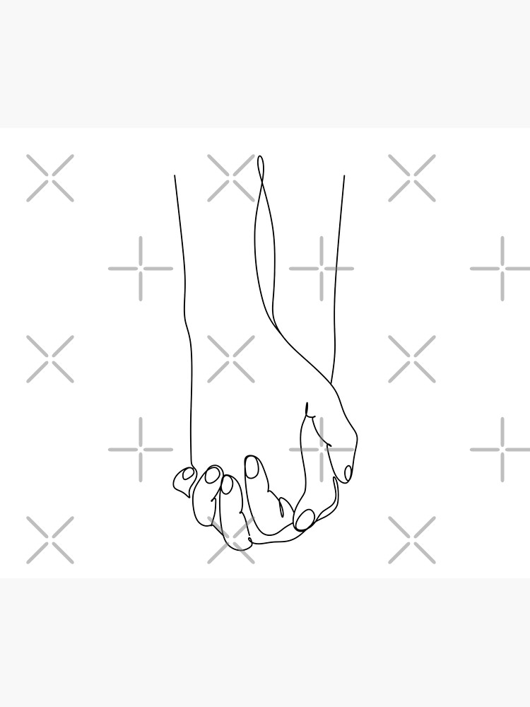 "Holding Hands Print, One Line Art, One Line Drawing, Above Bed Wall ...