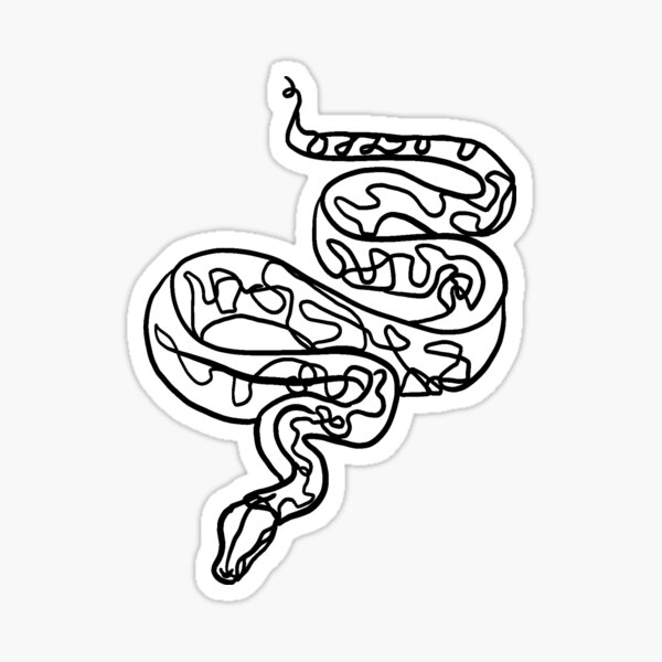 "Line art Snake sticker" Sticker by petra- | Redbubble