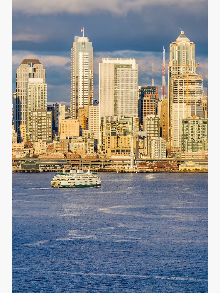 "Seattle Skyline And Ferry" Poster by georgecolephoto | Redbubble