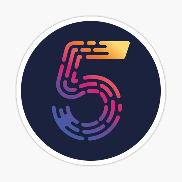"LUCKY NUMBER 5" Sticker for Sale by bembureda | Redbubble
