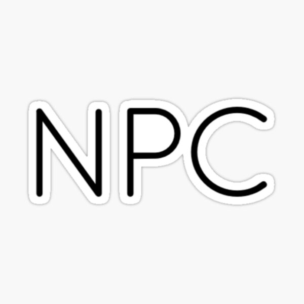 "NPC, the important video game character. Black." Sticker for Sale by ...
