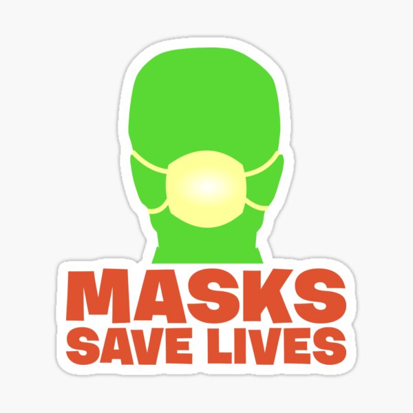 "MASKS SAVE LIVES" Sticker for Sale by GorillaFarm | Redbubble