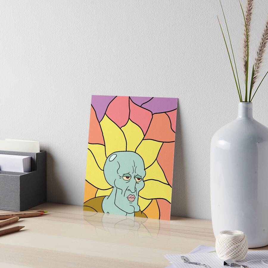 "Handsome squidward stained glass " Art Board Print for Sale by ...