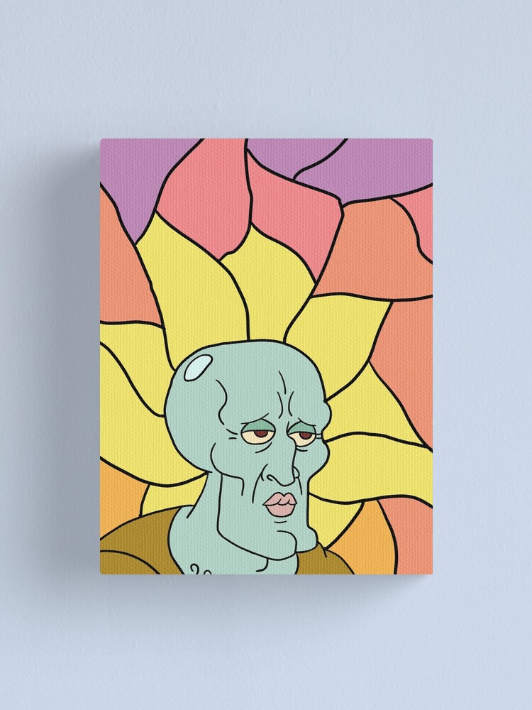 "Handsome squidward stained glass " Canvas Print by laneyzany | Redbubble