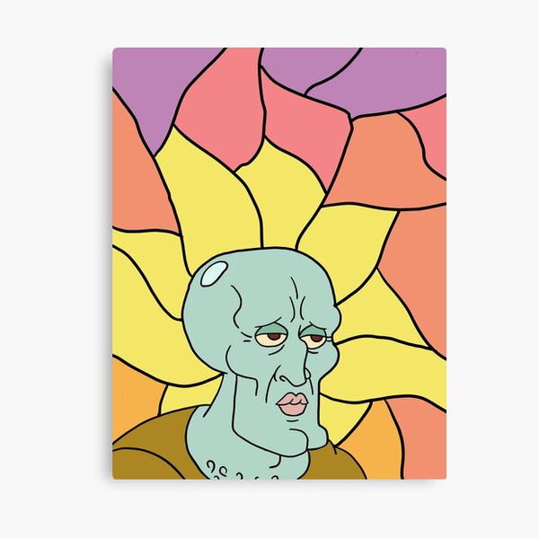 "Handsome squidward stained glass " Canvas Print by laneyzany | Redbubble