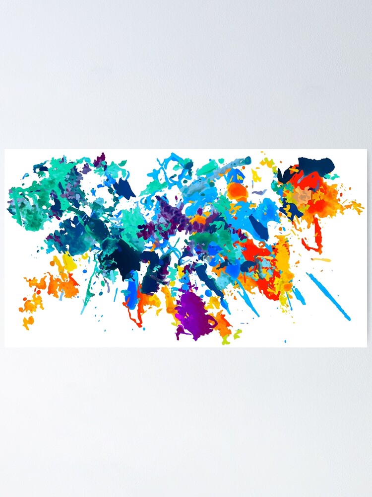 "Funky, Multi-color Rainbow Splatter Paint" Poster by yougalore | Redbubble