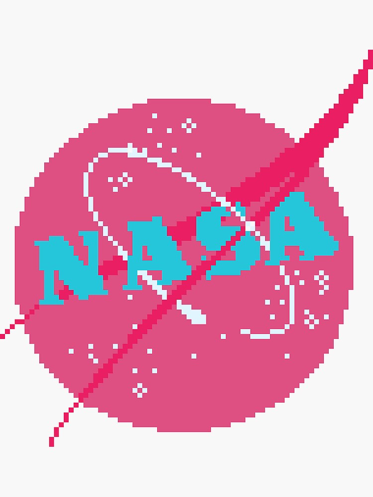 Pegatina «Logotipo rosa pixel art de la NASA» de prle2579 | Redbubble