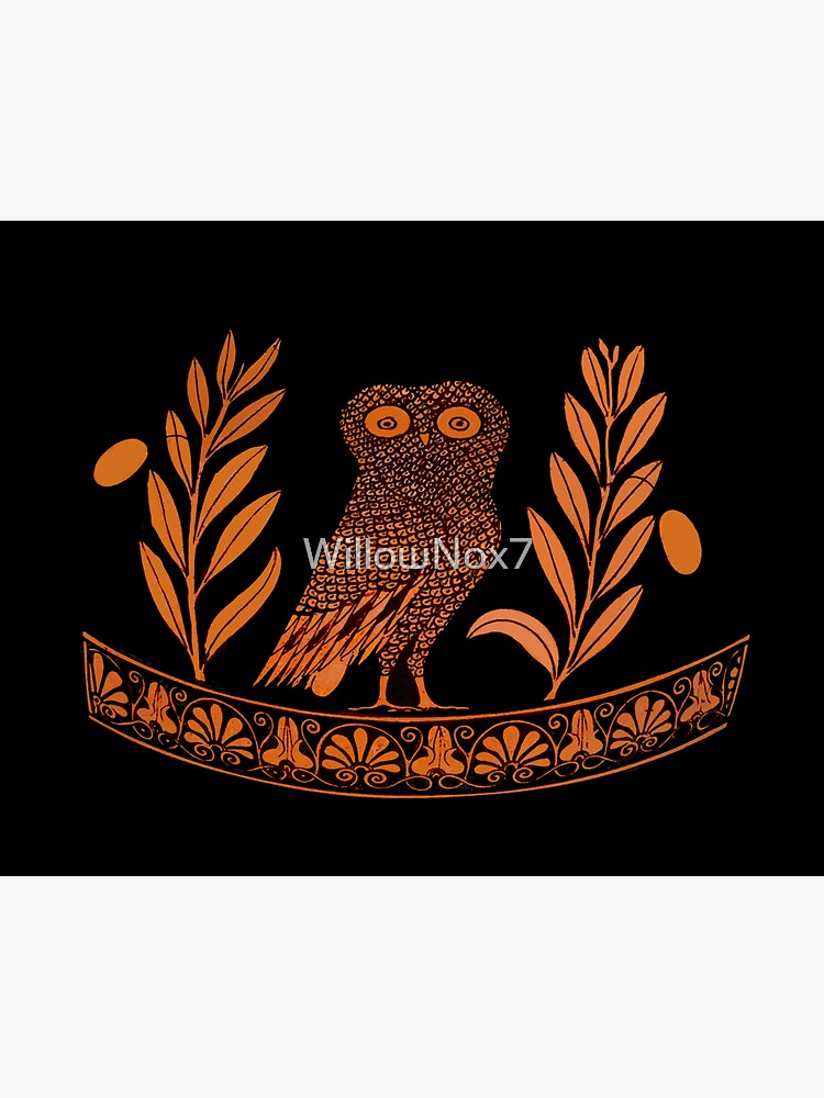 "Attic Red-Figure Kalpis Owl Athena Olive" Sticker for Sale by ...
