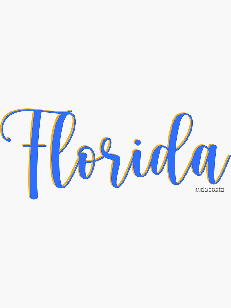 "University of Florida Cursive Sticker" Sticker by mdacosta | Redbubble