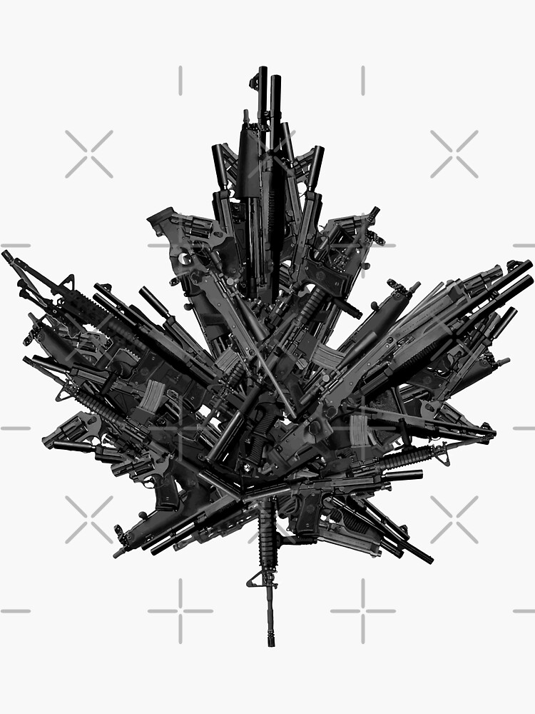 "Canadian Maple Gun Leaf" Sticker by MapleCanuck | Redbubble