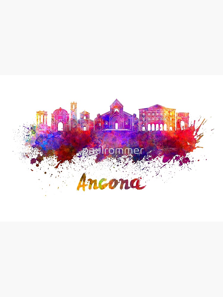 "Ancona skyline in watercolor" Poster for Sale by paulrommer | Redbubble
