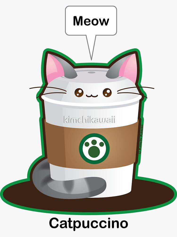 "Cute Cat Coffee" Sticker for Sale by kimchikawaii | Redbubble