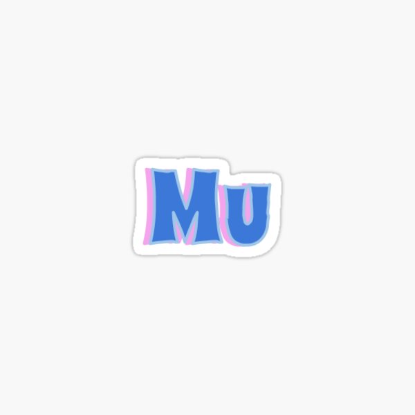 "Mu: Greek alphabet pink and blue" Sticker for Sale by knhuter | Redbubble