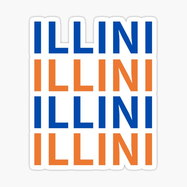 "Illini simple repeated uiuc" Sticker by arisovsic19 | Redbubble