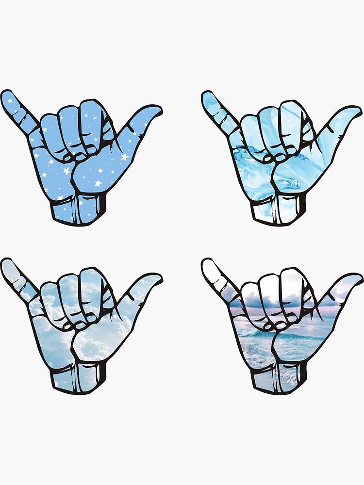 "Blue Shaka Sticker Pack " Sticker for Sale by paigestjohn | Redbubble