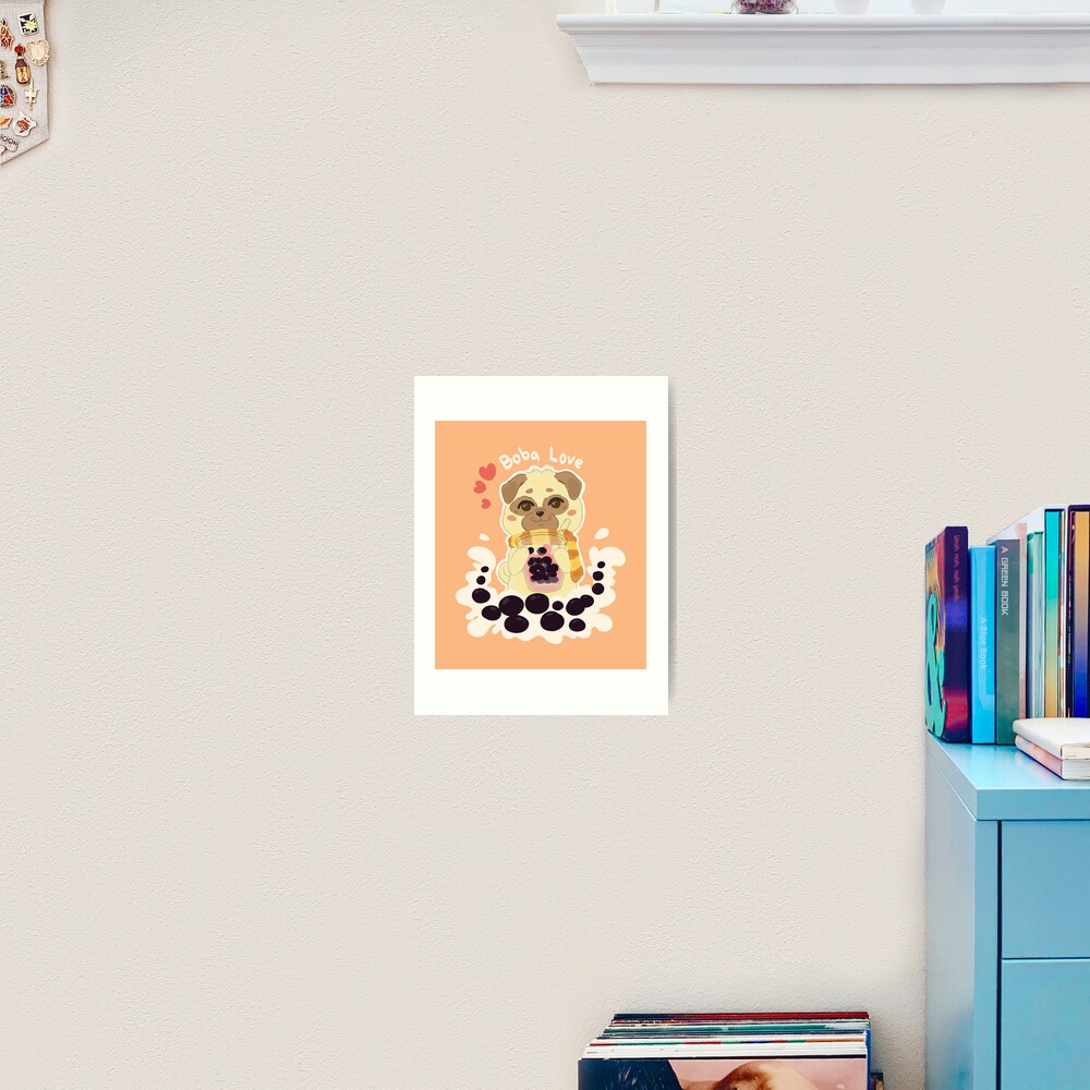 "Boba Pug, Bubble Milktea Love" Art Print for Sale by imageren | Redbubble