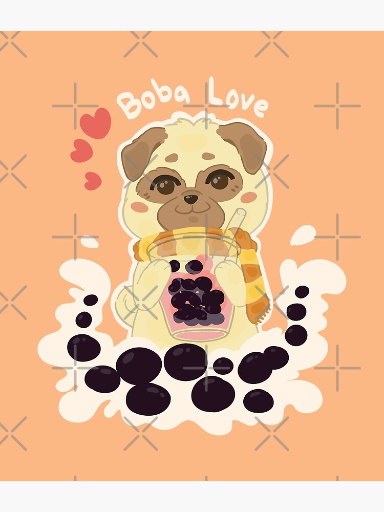 "Boba Pug, Bubble Milktea Love" Art Print for Sale by imageren | Redbubble