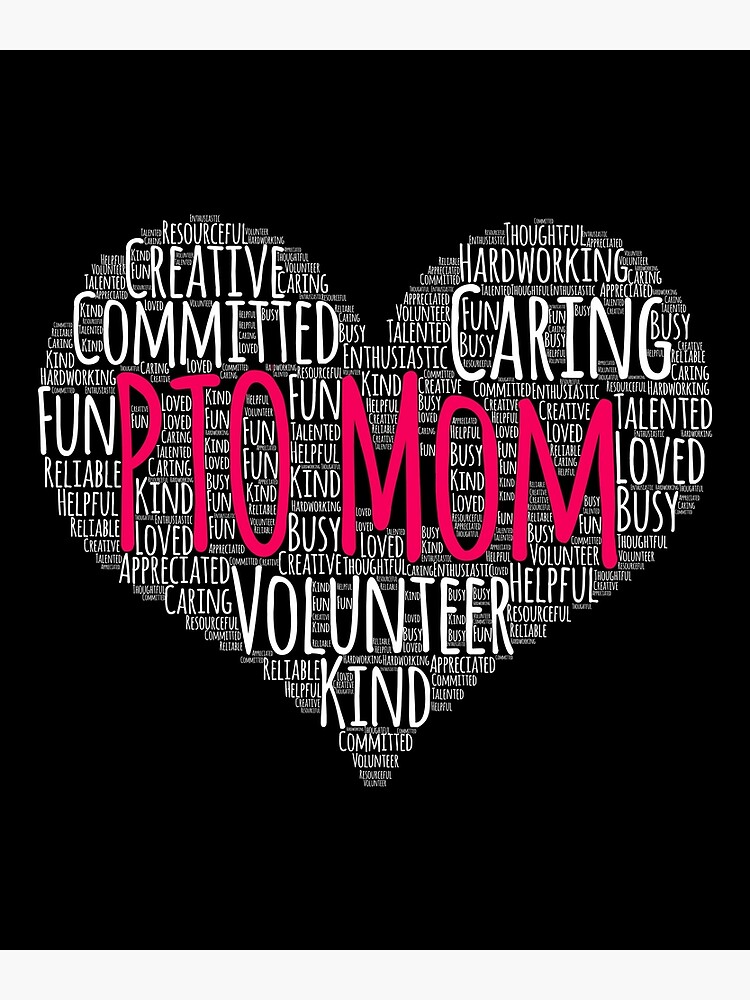 "PTO Mom School Volunteer Word Art Heart" Poster for Sale by SVShare ...