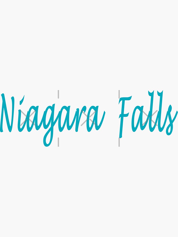 "Niagara Falls Canada and USA in Teal Blue Color Word Art Script ...