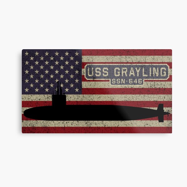 Lámina metálica «USS Grayling SSN-646 Clase de esturión Submarino de ...