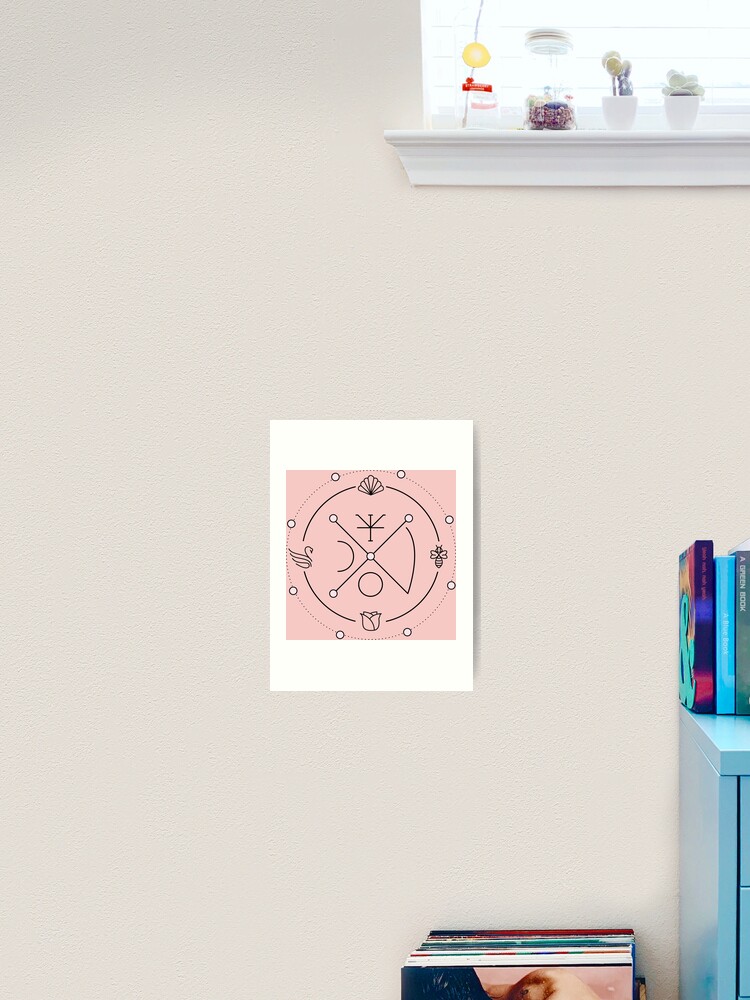 "Venus Aphrodite Symbol Sigil Black/Rose Quartz" Art Print for Sale by ...