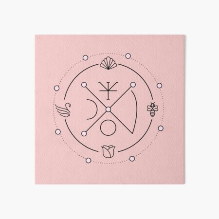 "Venus Aphrodite Symbol Sigil Black/Rose Quartz" Art Board Print by ...