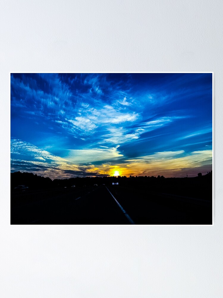 "Bright Blue Sunset" Poster for Sale by itskeira23 | Redbubble