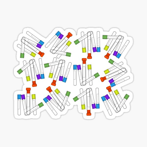 "Lab Blood Collection Tubes" Sticker for Sale by gailg1957 | Redbubble