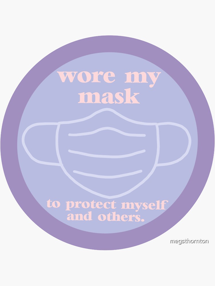 "Covid badge- mask" Sticker for Sale by megsthornton | Redbubble