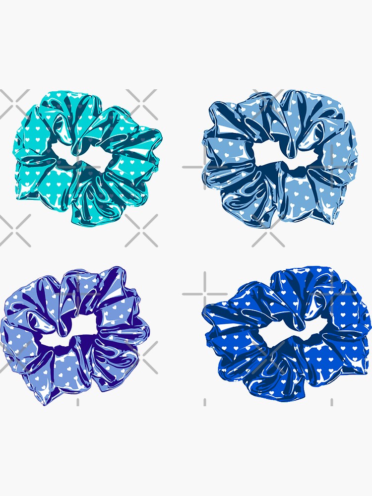 "Pack of four Blue Scrunchies" Sticker for Sale by enriquepma | Redbubble