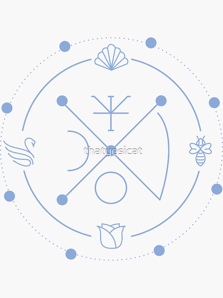 "Aphrodite Venus Sigil Peaceful Blue Ring" Sticker by thatyesicat ...