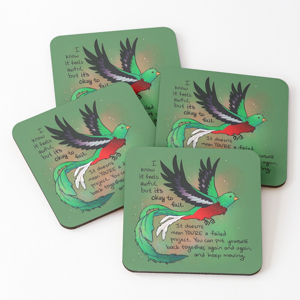""It's Okay to Fail" Encouraging Quetzal Bird" Sticker for Sale by ...