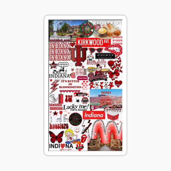 "Indiana University Collage" Sticker by dartydesigns | Redbubble