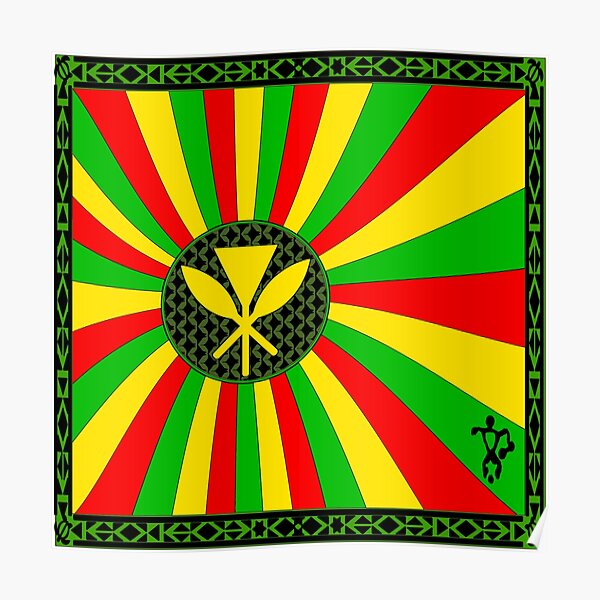 "Kanaka Maoli flag" Poster by GUS3141592 | Redbubble