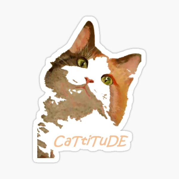 "Cattitude - A Cat With Attitude" Sticker by taiche | Redbubble
