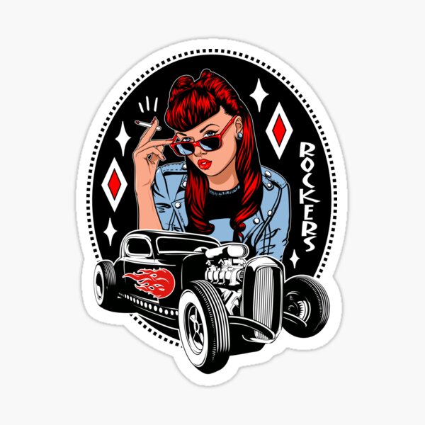 "Rockabilly Style Pinup Girl Vintage Classic Hot Rod Rock and Roll ...
