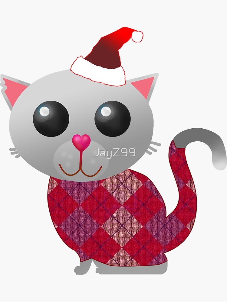 "Santa Kitty" Sticker by JayZ99 | Redbubble