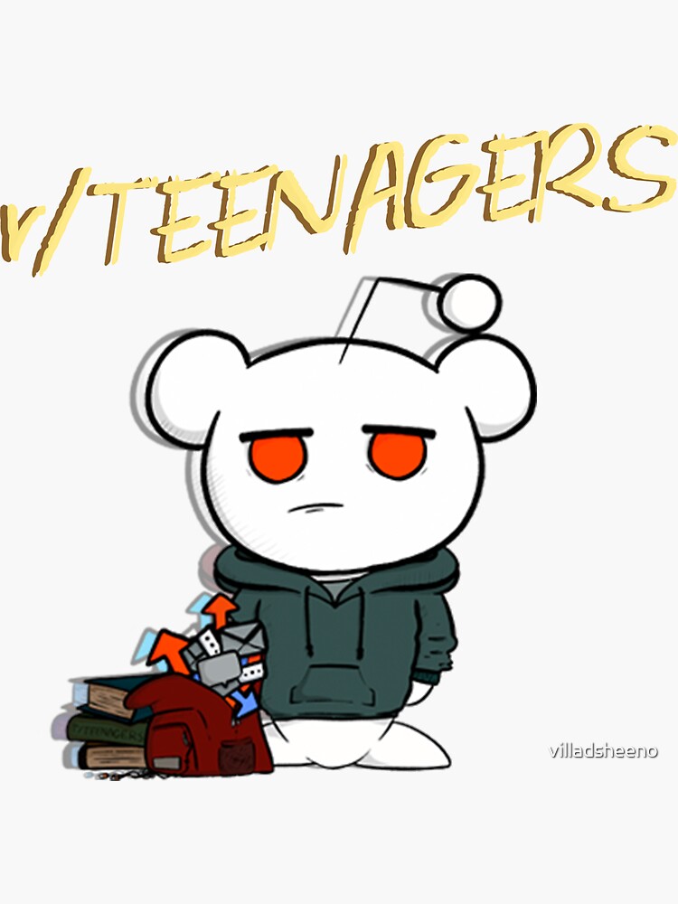 "Reddit - r/teenagers Snoo Design" Sticker by villadsheeno | Redbubble