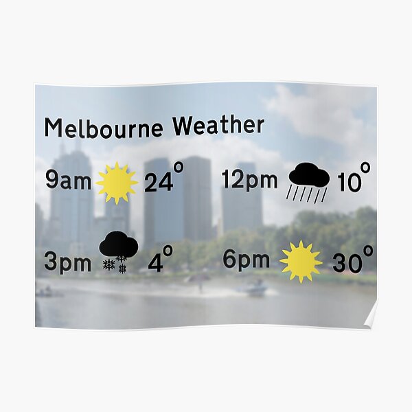 "Melbourne Victoria Australia Weather forecast - changeable." Poster by ...