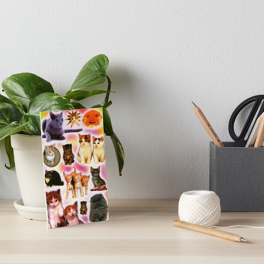 "y2k cat poster aesthetic" Art Board Print by elinguinness | Redbubble