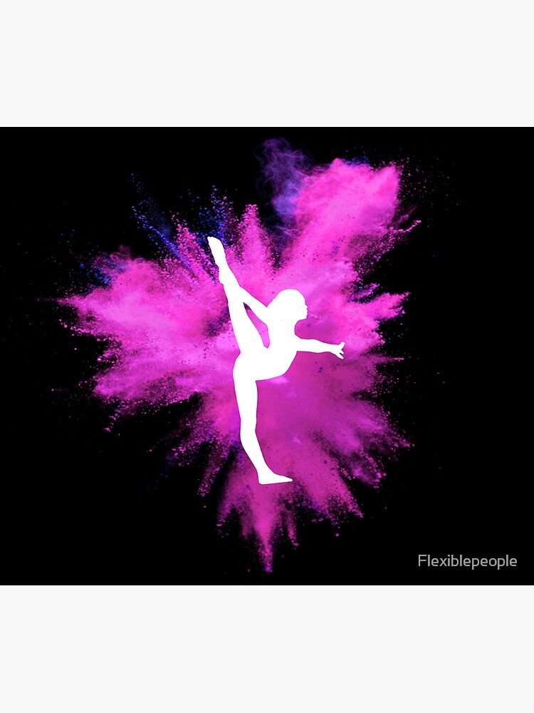 "Gymnast Silhouette - Pink Explosion (On Black) " Poster by ...