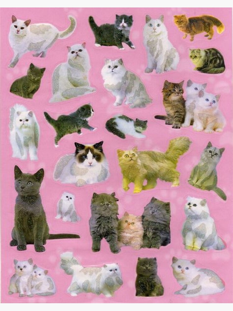 "y2k pink cat aesthetic" Sticker by elinguinness | Redbubble