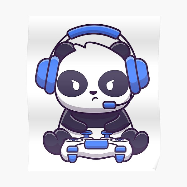 "Gaming Panda" Poster for Sale by renju1902 | Redbubble
