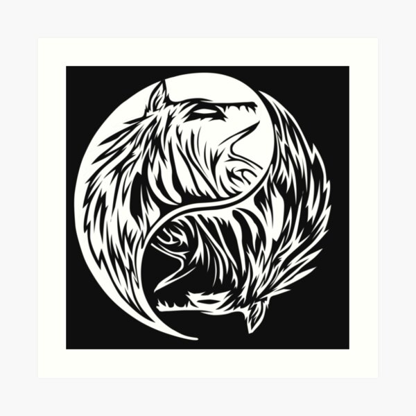 Wolves Ying Yang Art Prints | Redbubble