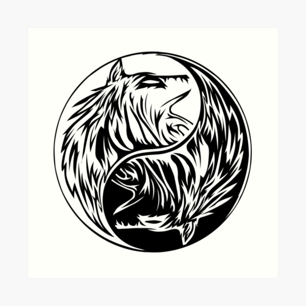 Wolves Ying Yang Art Prints | Redbubble