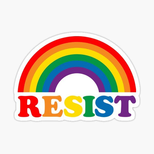 "Rainbow T-shirt NHS Resist" Sticker for Sale by badboyjonny | Redbubble