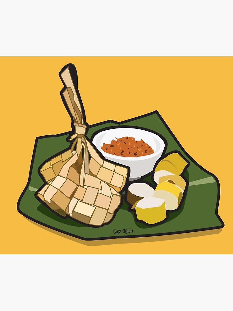 "Ketupat, Lemang & Serunding" Poster for Sale by cupofju | Redbubble