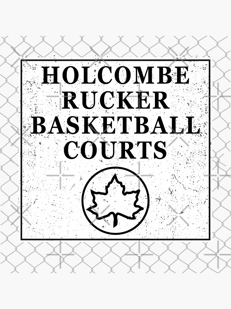 "Holcombe Rucker Basketball Courts -Park Sign on Chain Link Fence ...
