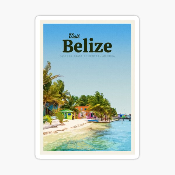 "Visit Belize" Sticker for Sale by Mercury Club | Redbubble