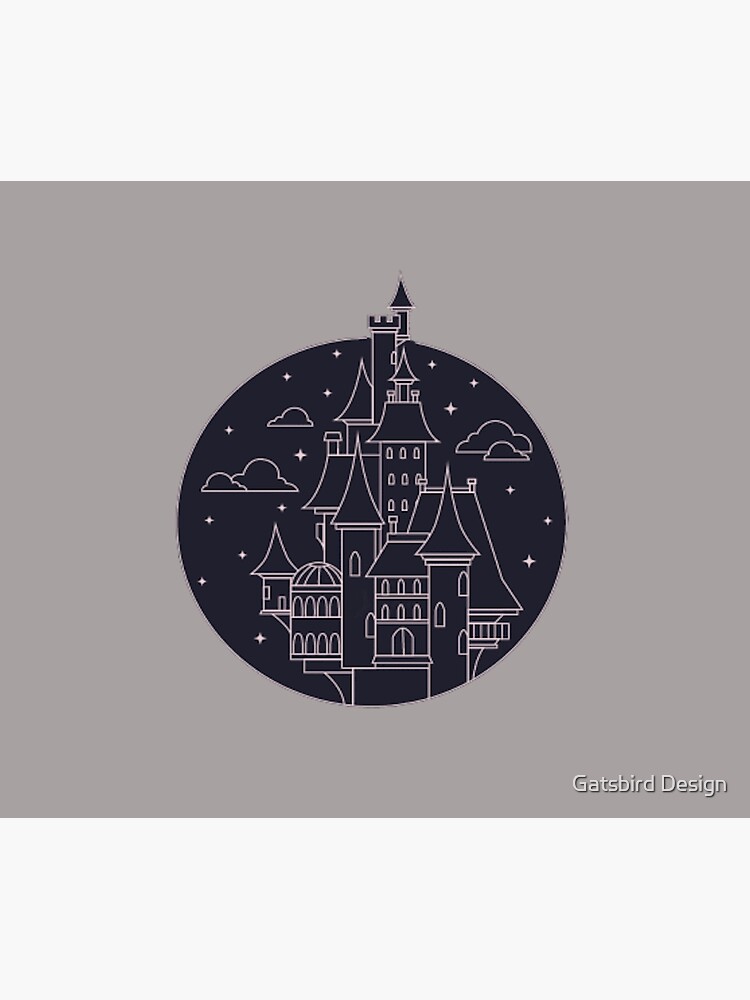 "Castle in a circle - Digital pencil drawing - B&W" Poster for Sale by ...